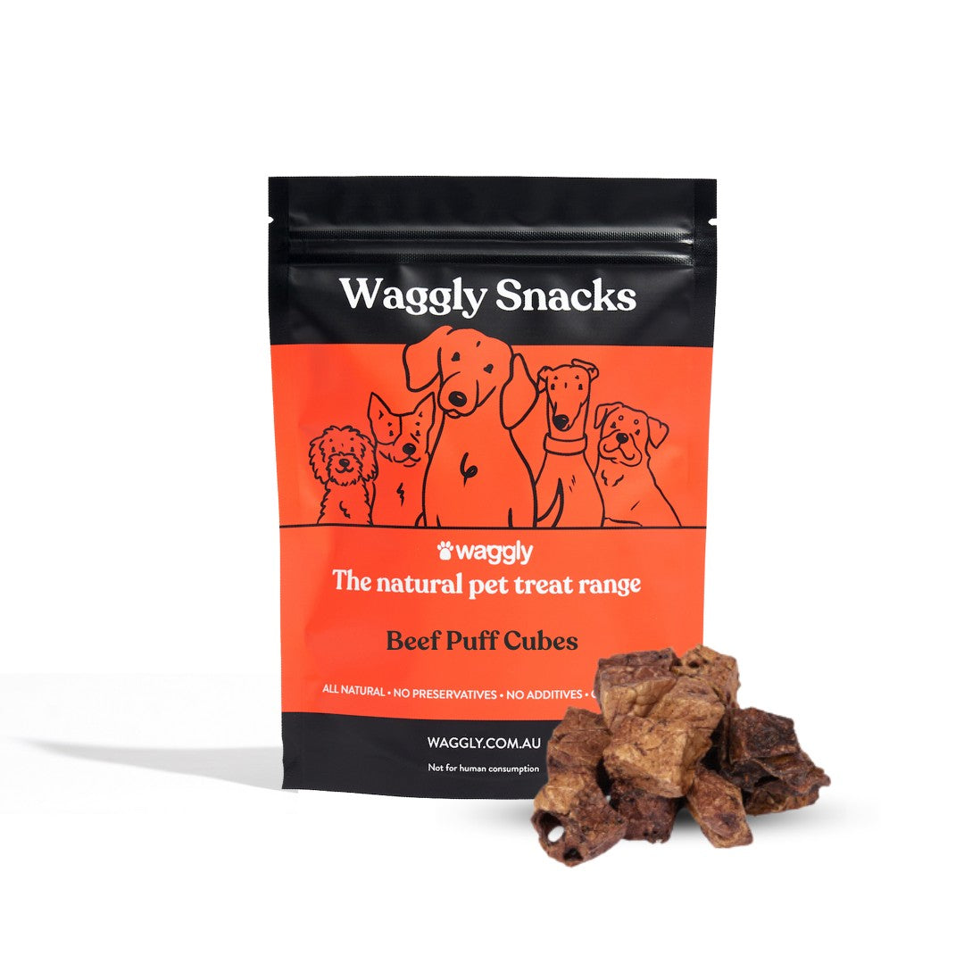 Waggly Snacks Beef Puff Crumble Dog Treats - Natural Australian Treats ...